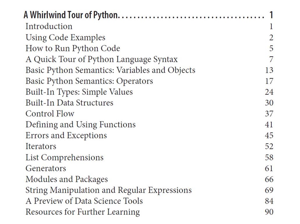 A whirlwind tour of A Whirlwind Tour of Python