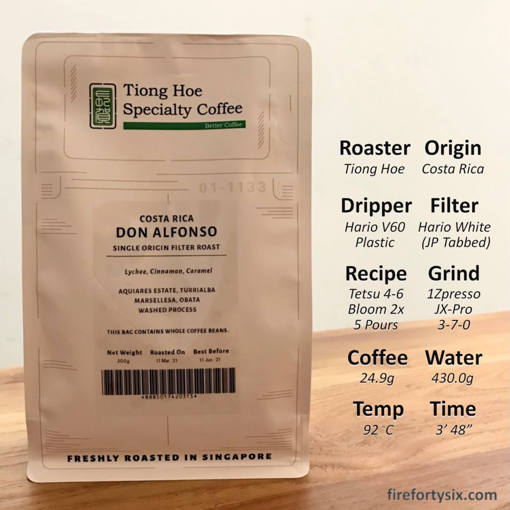 Brewing freshly roasted beans from Tiong Hoe Specialty Coffee