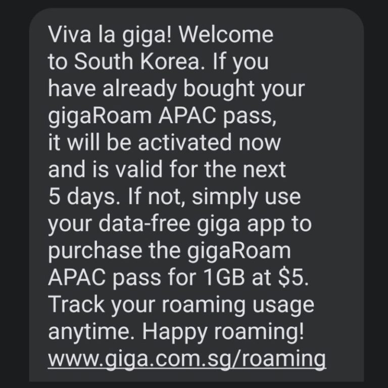 StarHub Giga data roaming works like a charm